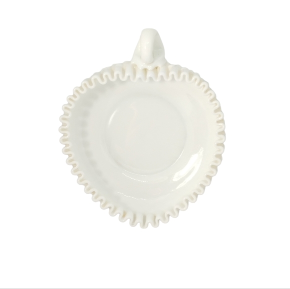 Fenton | Dining | Vintage Fenton Heart White Hobnail Milk Glass Ruffled ...